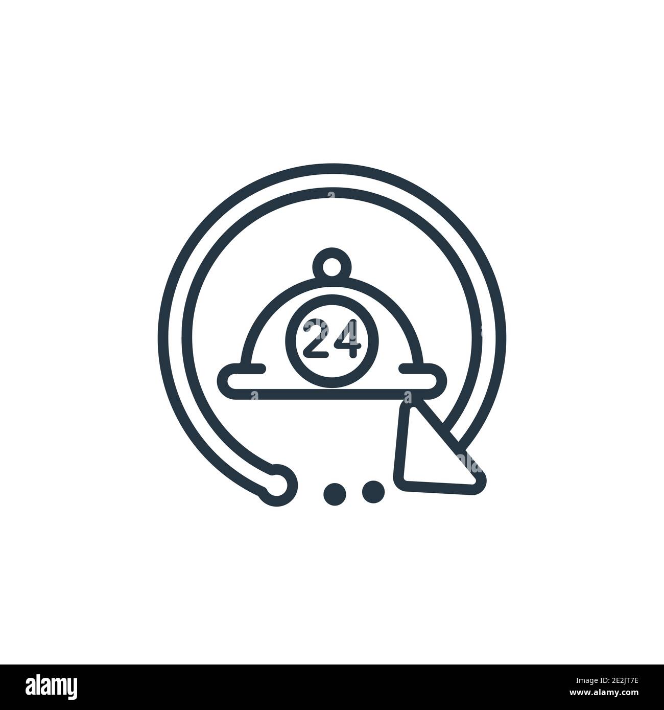 24 service outline vector icon. Thin line black 24 service icon, flat ...