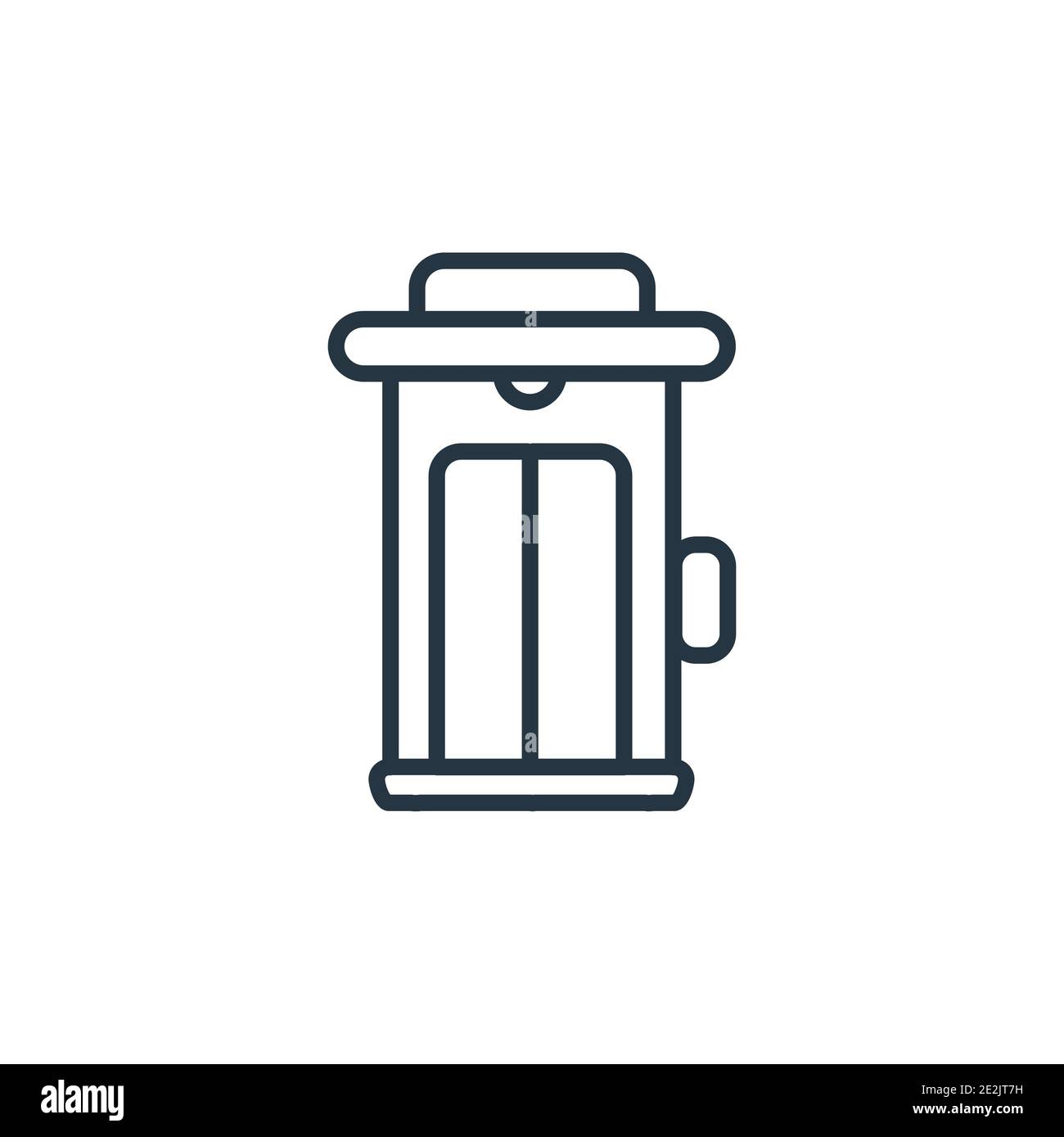 Elevator outline vector icon. Thin line black elevator icon, flat ...