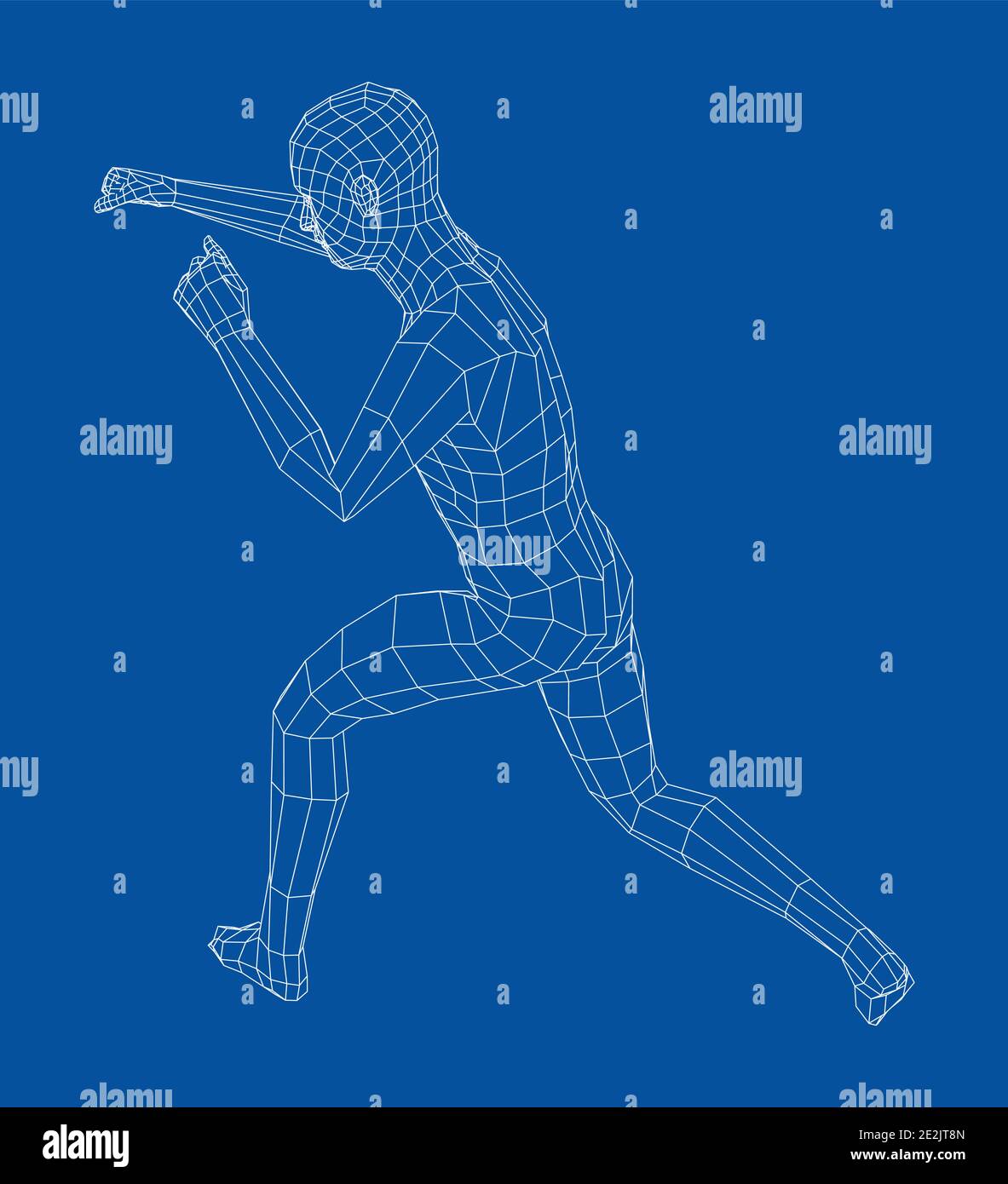 Wireframe boxing man. Vector Stock Vector Image & Art - Alamy