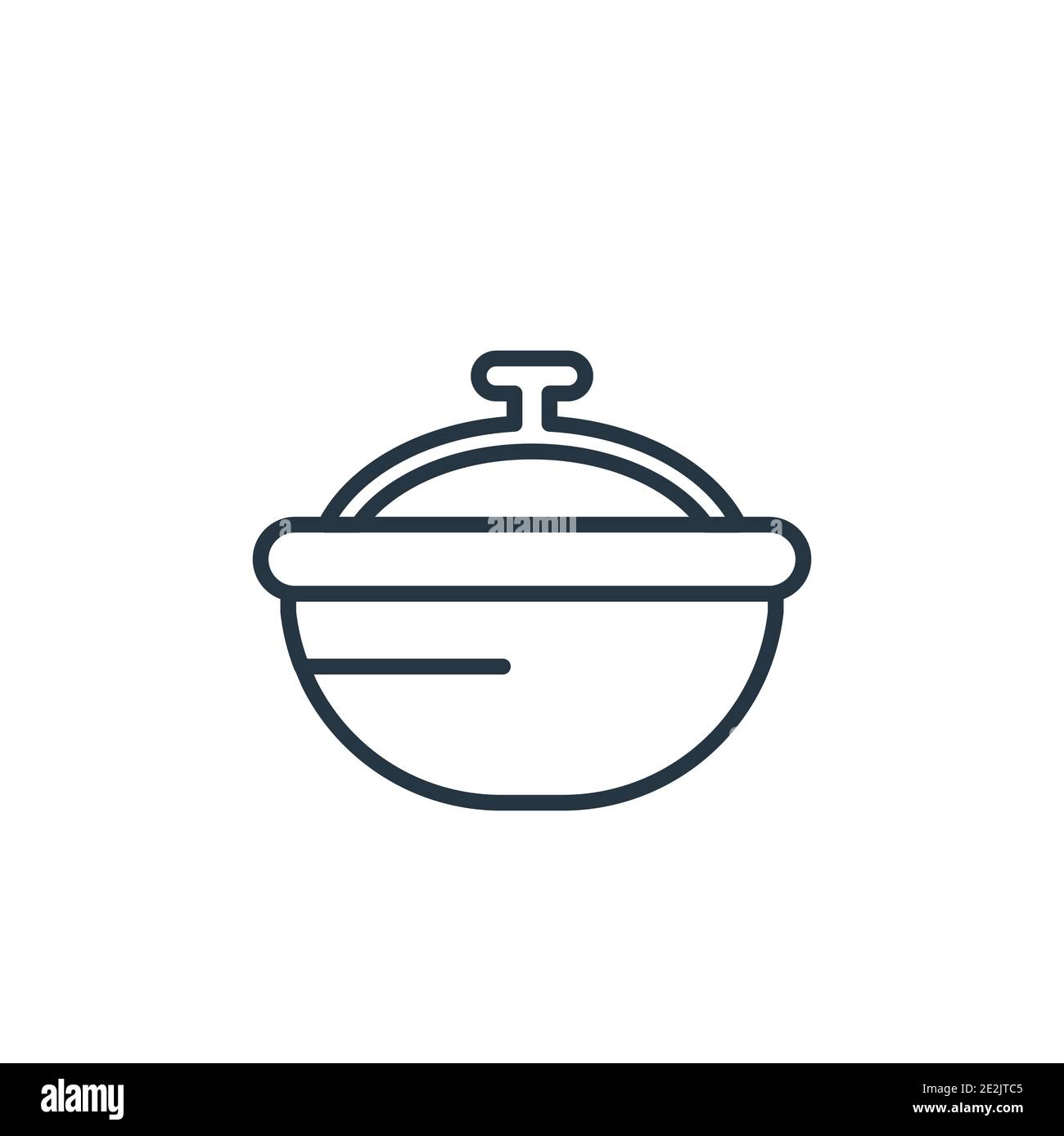 Stew pot outline vector icon. Thin line black stew pot icon, flat ...