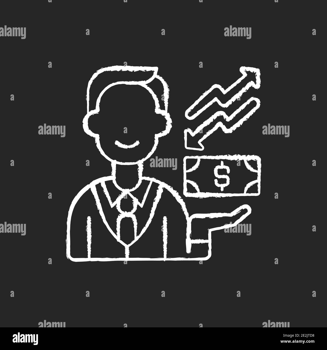 Equity chalk white icon on black background Stock Vector Image & Art ...