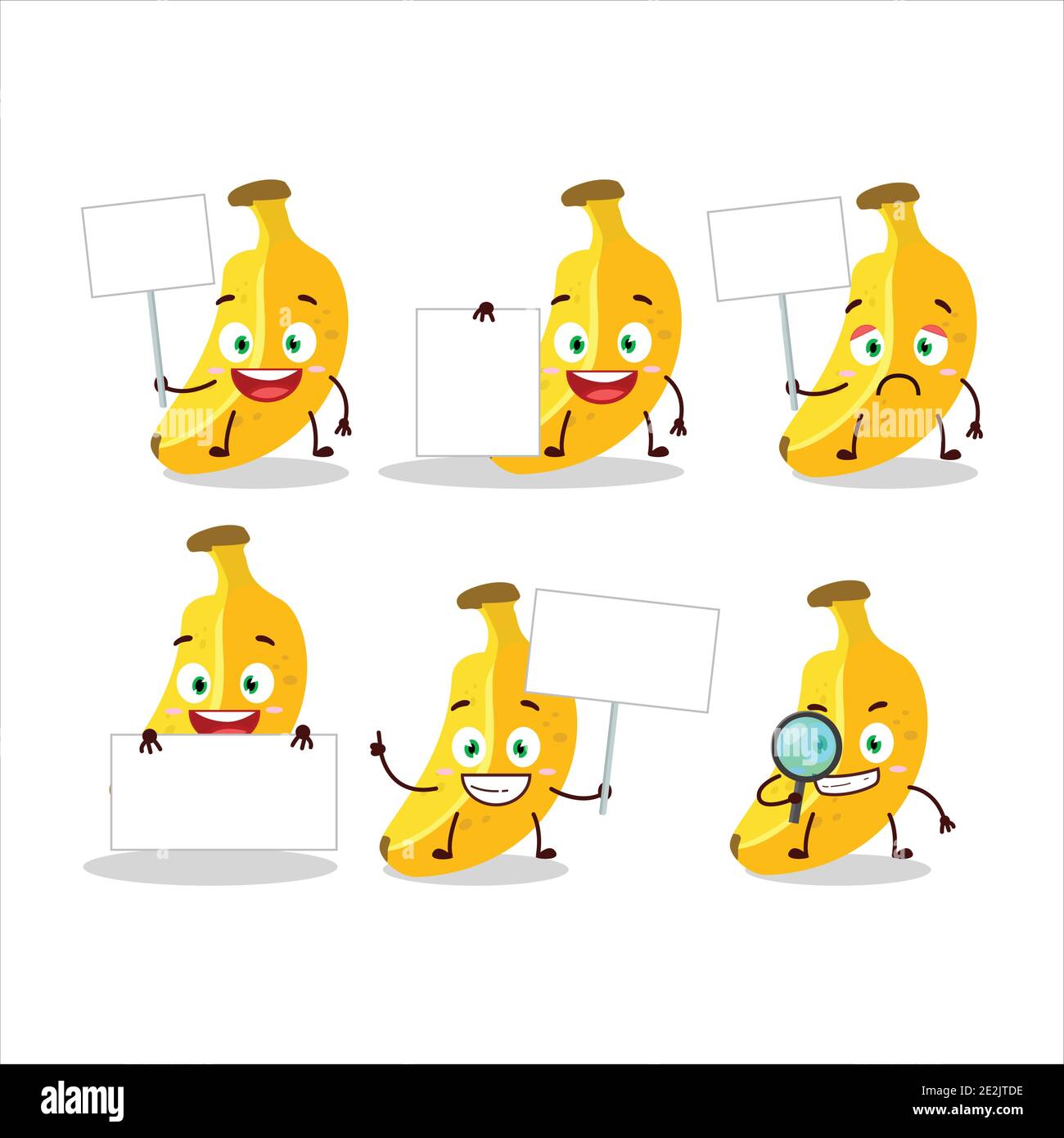 Banana cartoon character in bring information board. Vector ...