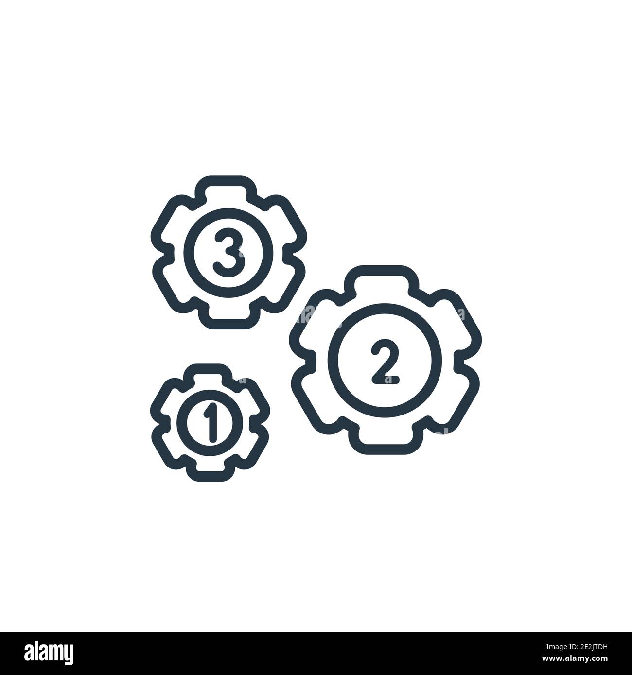 Numbered outline vector icon. Thin line black numbered icon, flat ...