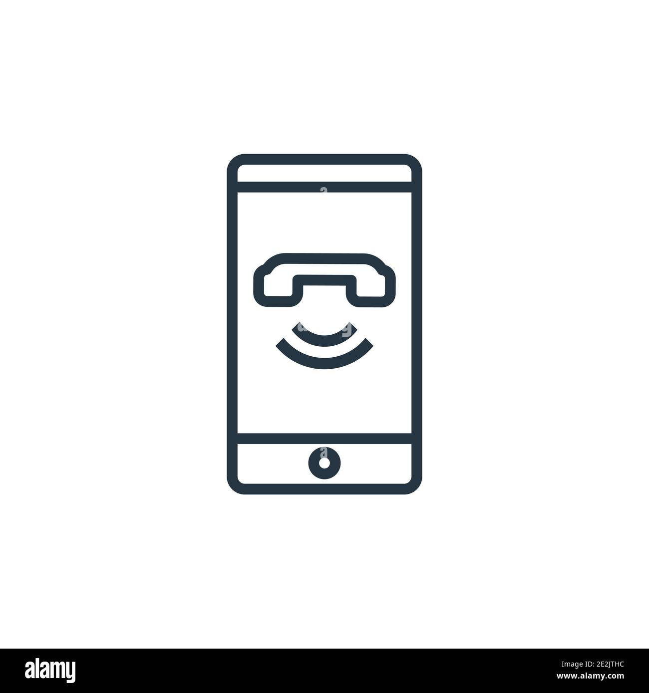 Call outline vector icon. Thin line black call icon, flat vector simple ...
