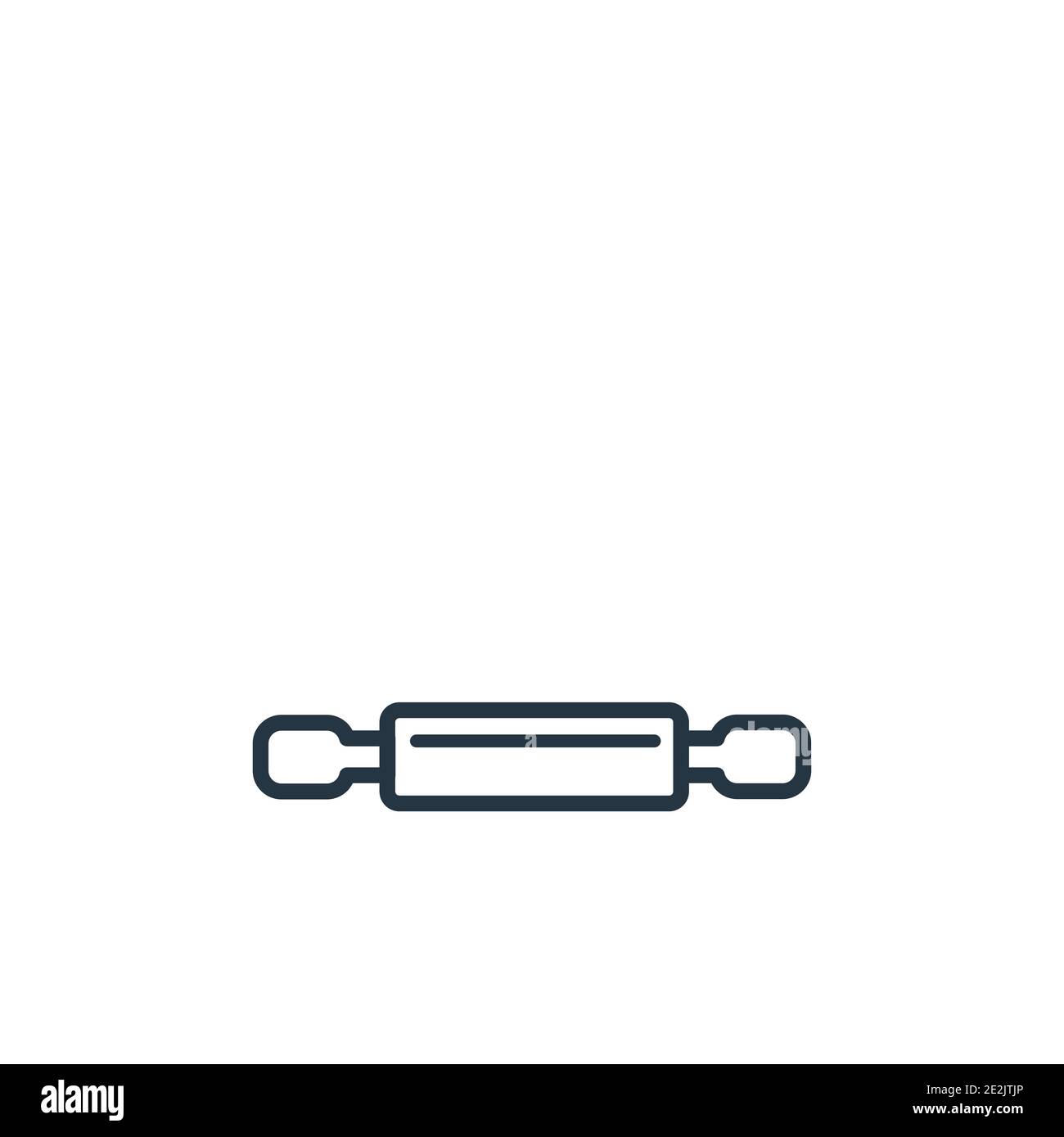 Rolling pin outline vector icon. Thin line black rolling pin icon, flat ...