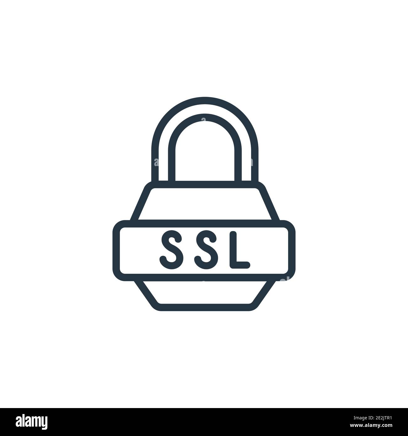 Ssl outline vector icon. Thin line black ssl icon, flat vector simple ...
