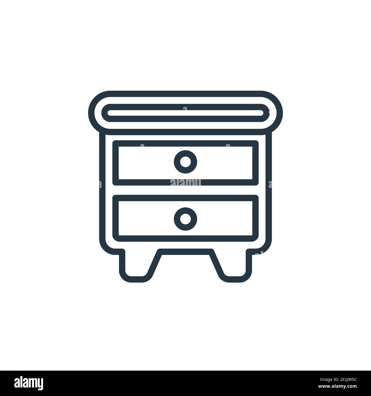 Nightstand outline vector icon. Thin line black nightstand icon, flat ...