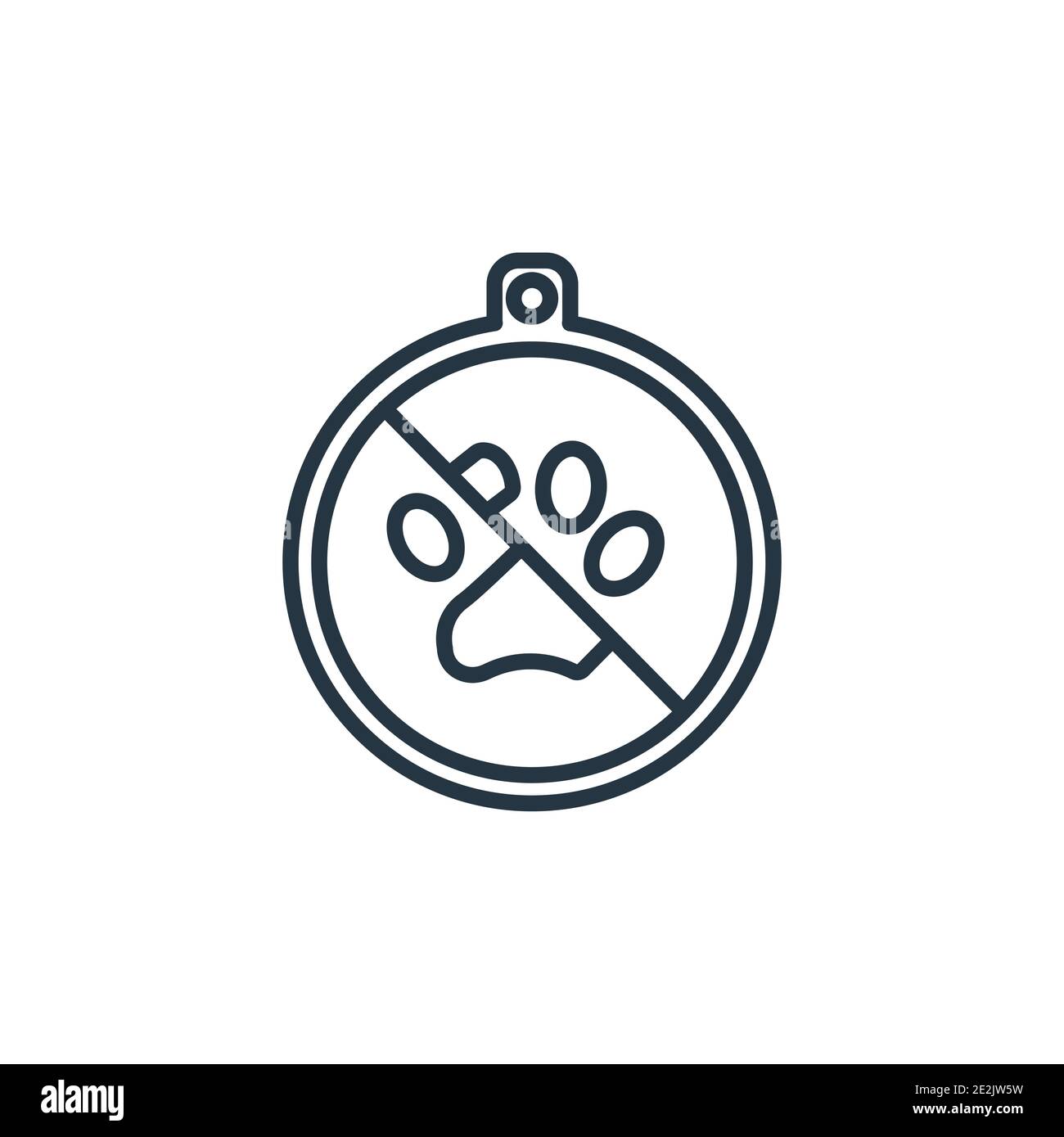 No pets outline vector icon. Thin line black no pets icon, flat vector ...