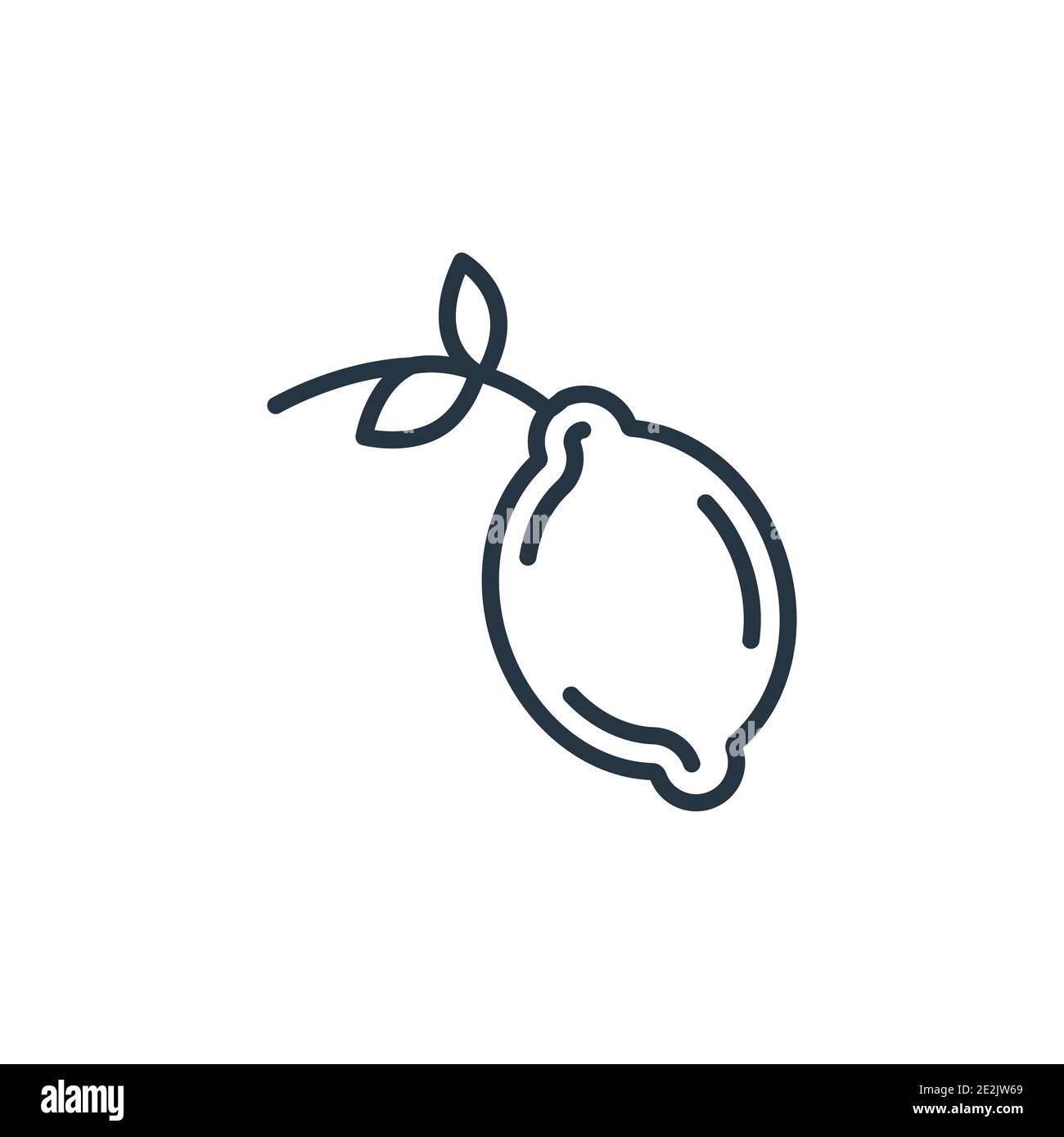 Lemon outline vector icon. Thin line black lemon icon, flat vector ...