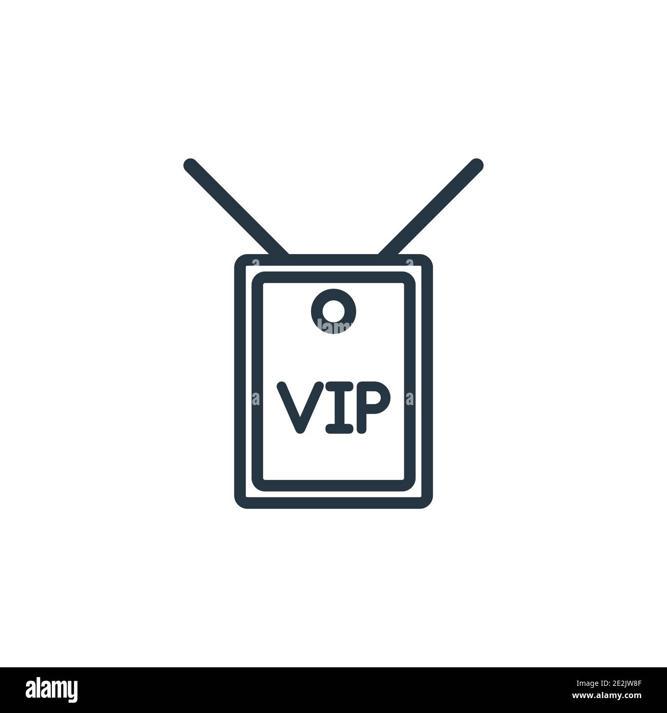 Vip pass outline vector icon. Thin line black vip pass icon, flat ...