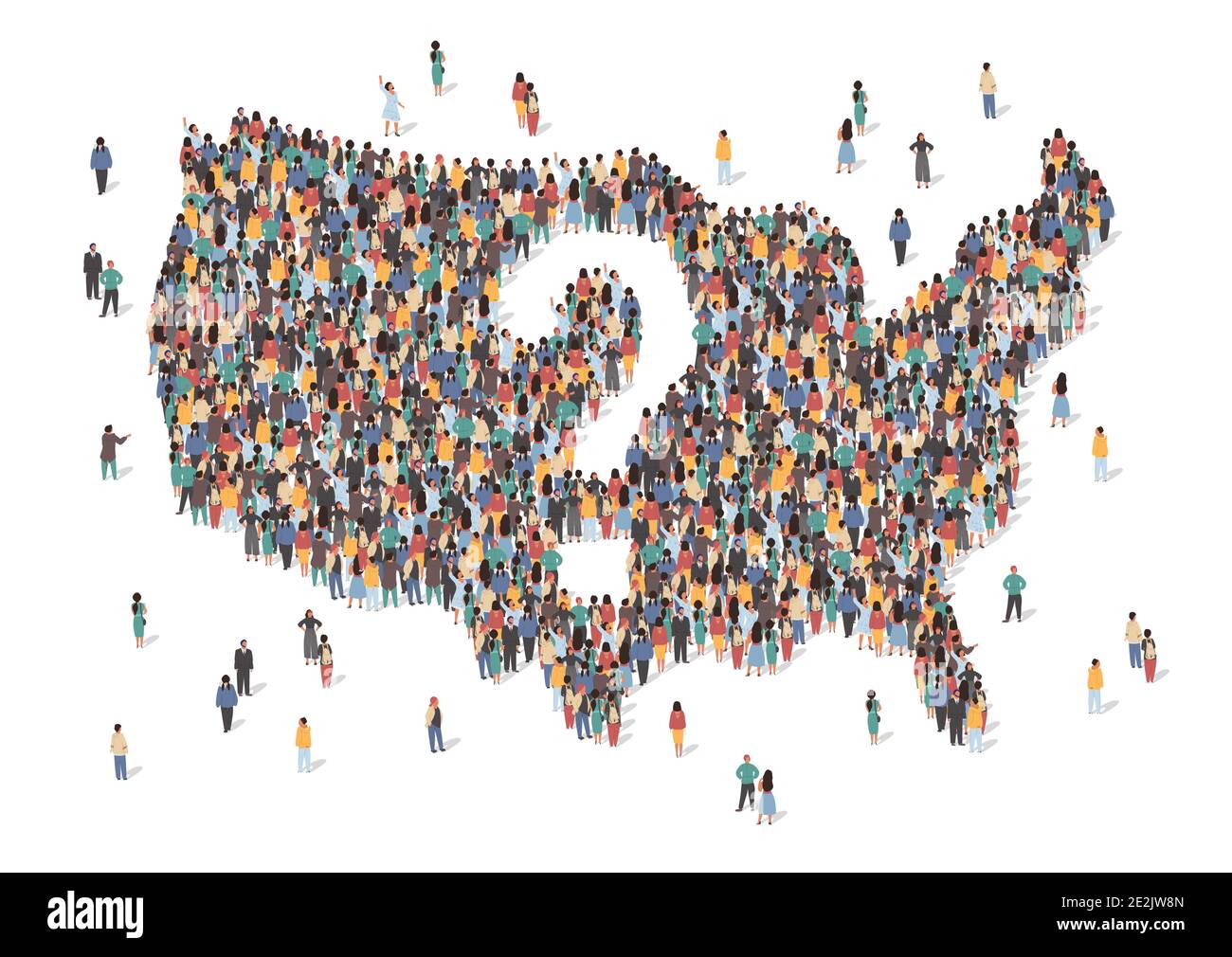 US country is at a crossroads concept vector illustration. USA map made ...