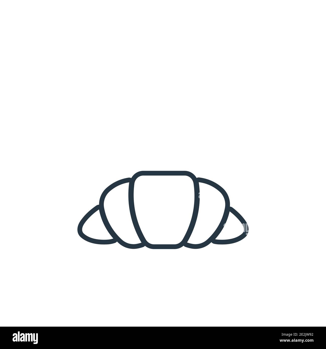 Croissant outline vector icon. Thin line black croissant icon, flat ...