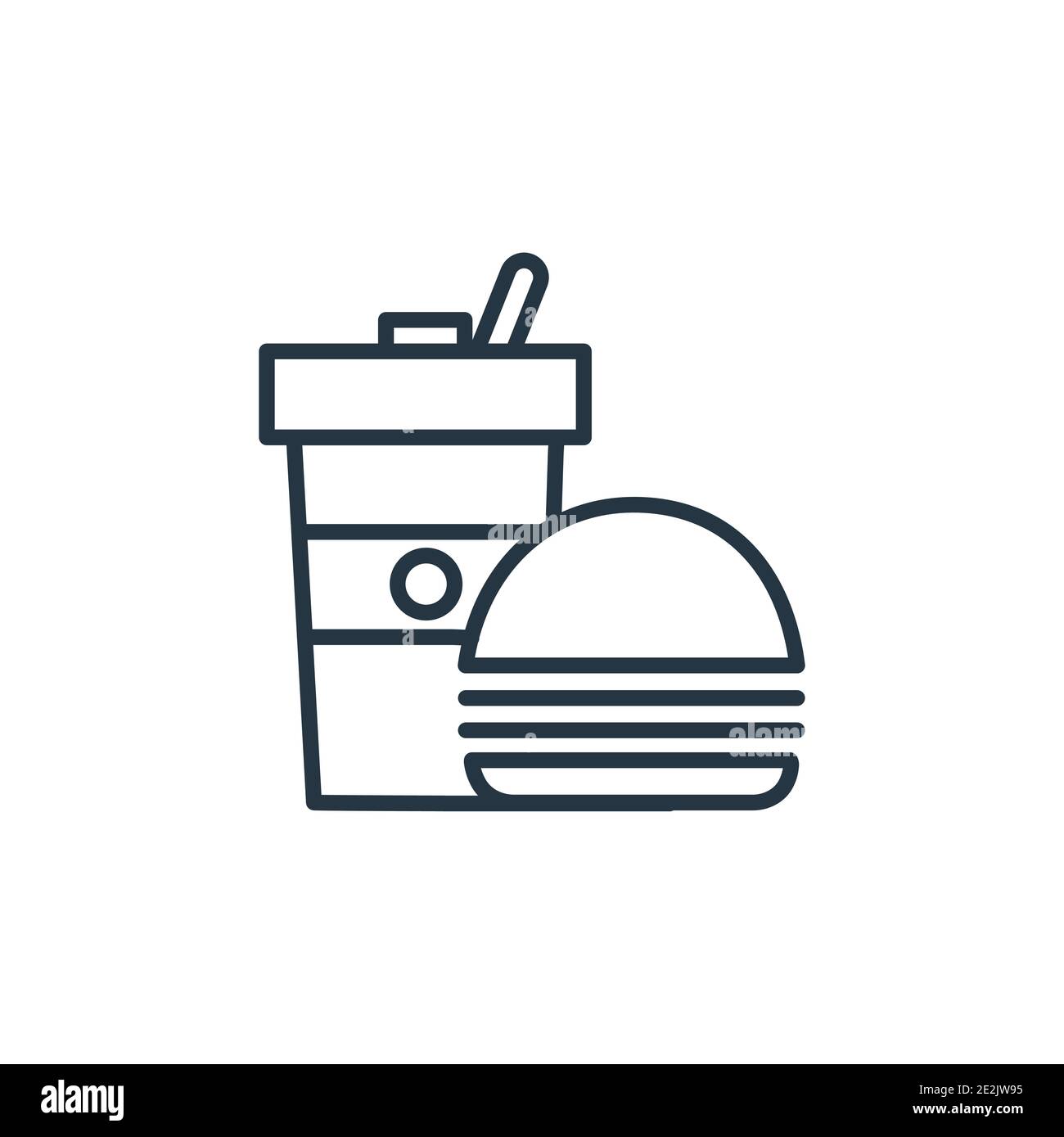 Junk food outline vector icon. Thin line black junk food icon, flat ...