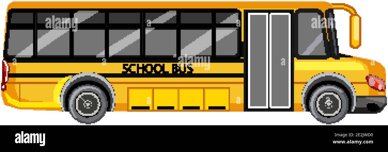 Yellow school bus on white background illustration Stock Vector Image ...