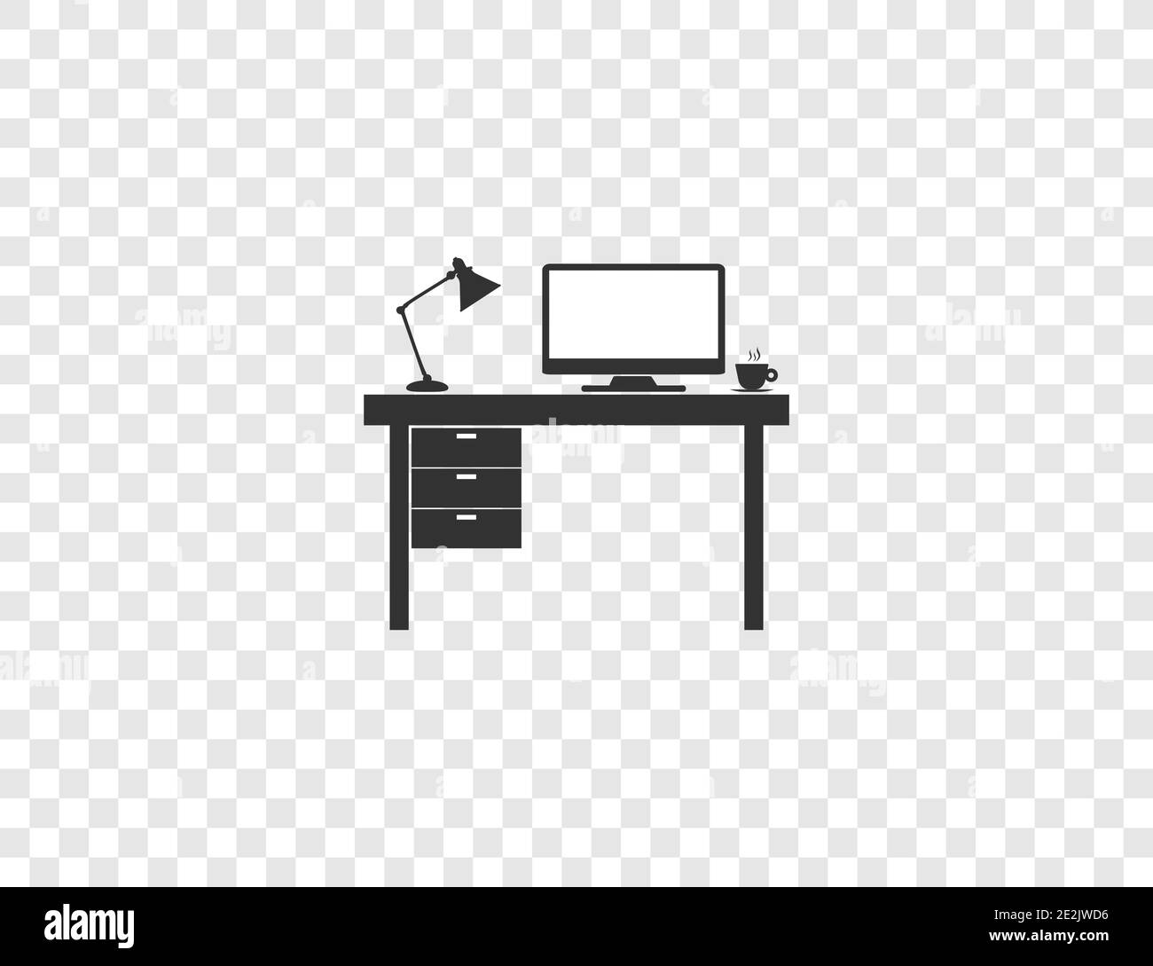 Front view office workplace Stock Vector Images - Alamy