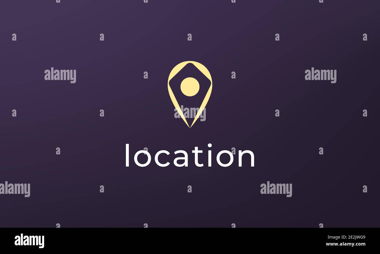 Simple pin position logo. abstract destination location icon, route ...