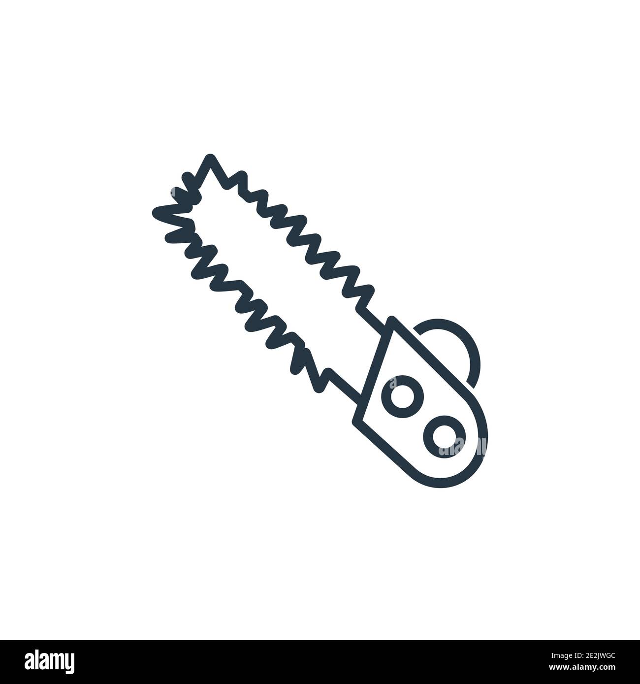 Chainsaw outline vector icon. Thin line black chainsaw icon, flat ...
