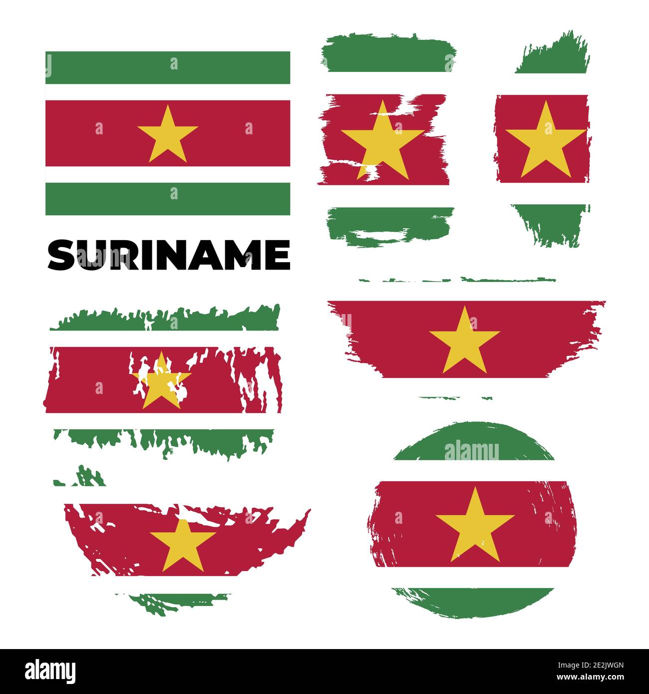 Brush painted grunge flag of Suriname country. Independence day of ...