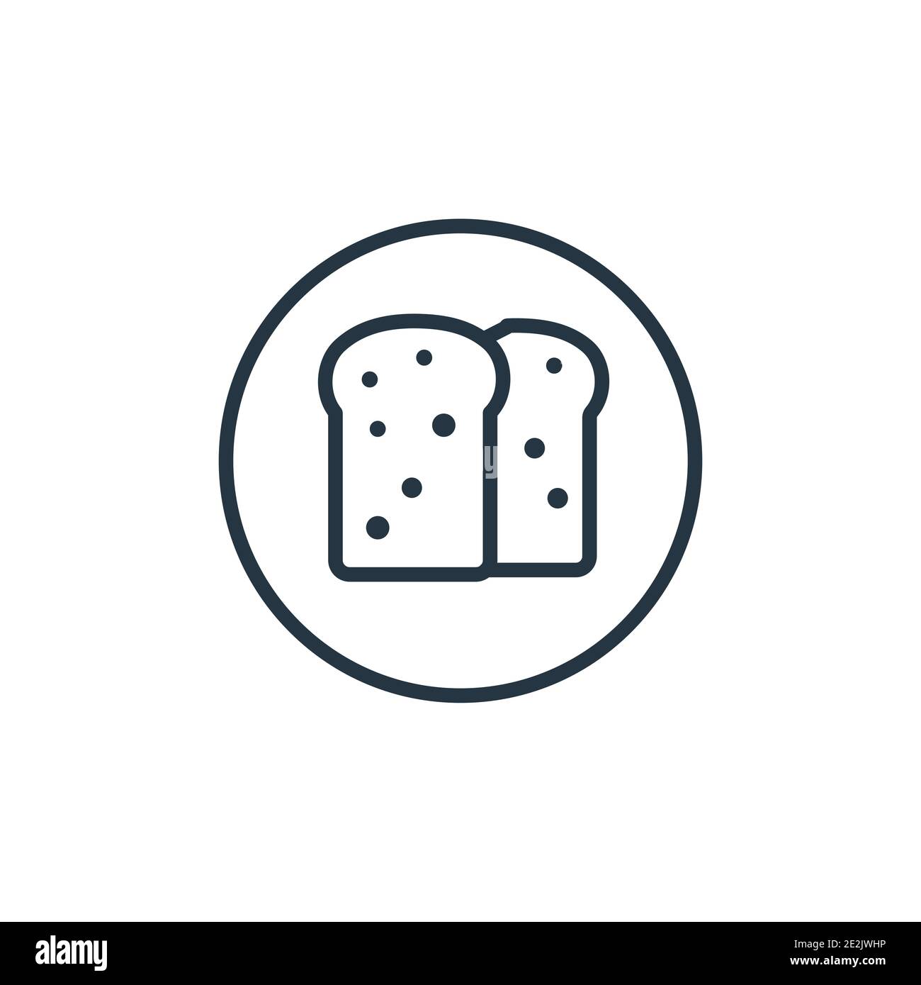 Bread outline vector icon. Thin line black bread icon, flat vector ...