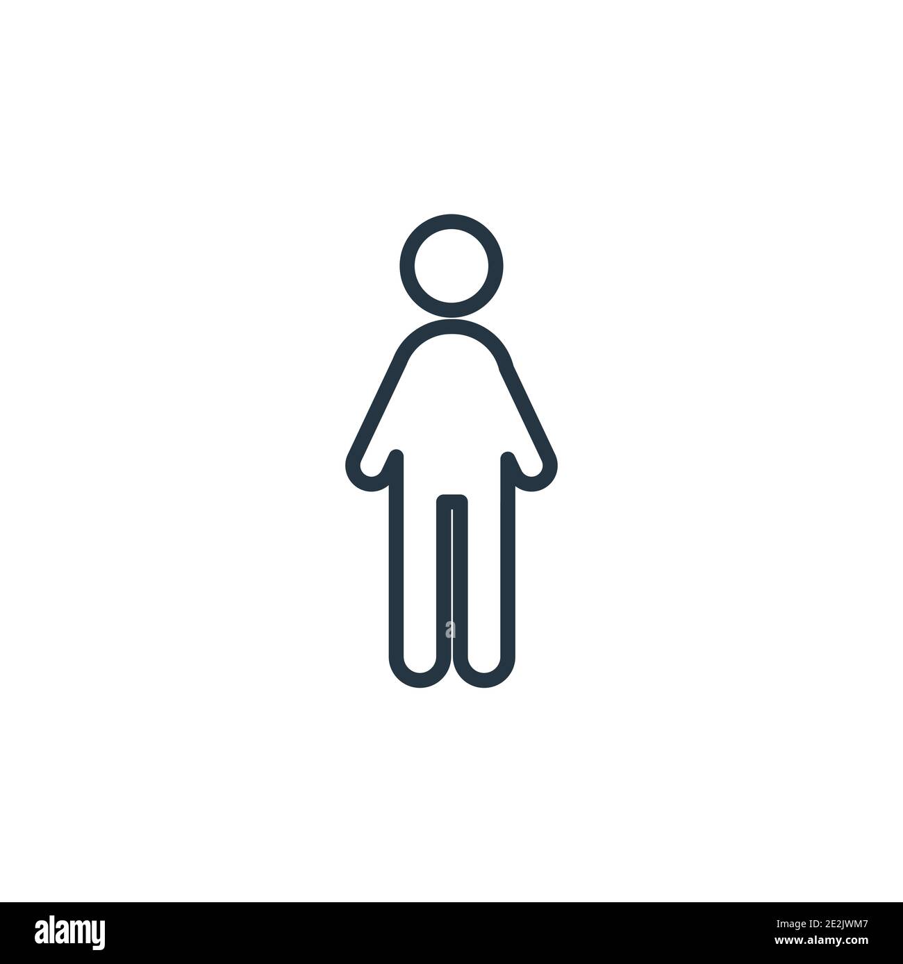 Man outline vector icon. Thin line black man icon, flat vector simple ...