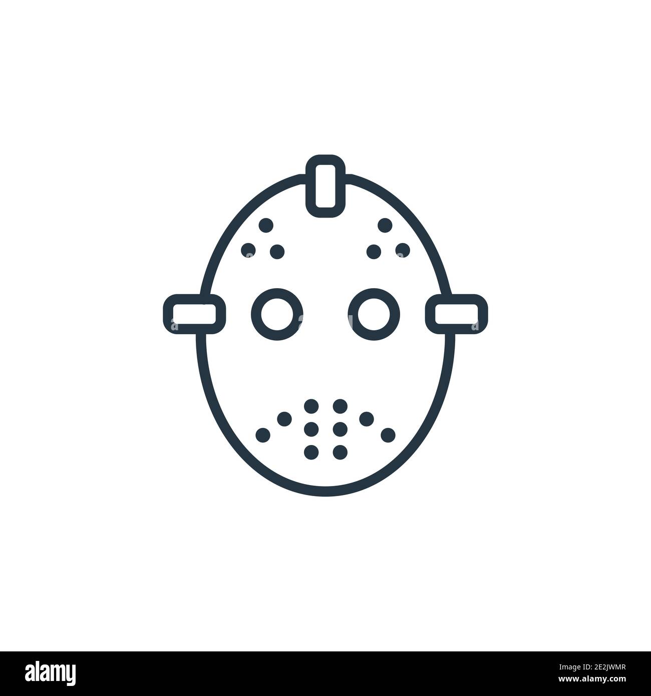 Hockey mask outline vector icon. Thin line black hockey mask icon, flat ...