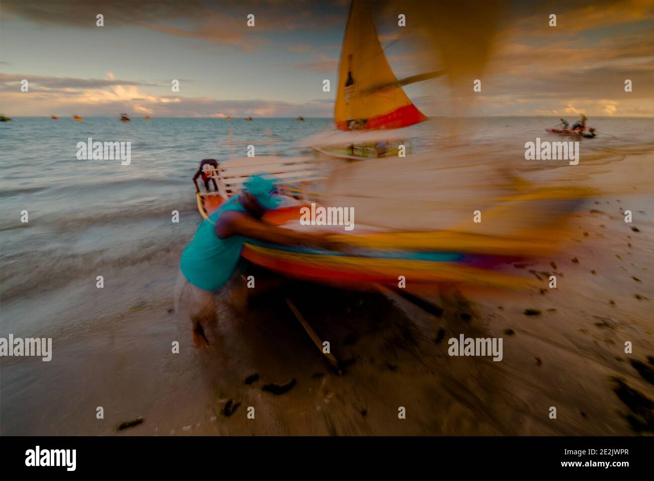 Daily movement on a beach in Maceió Brazil Stock Photo - Alamy