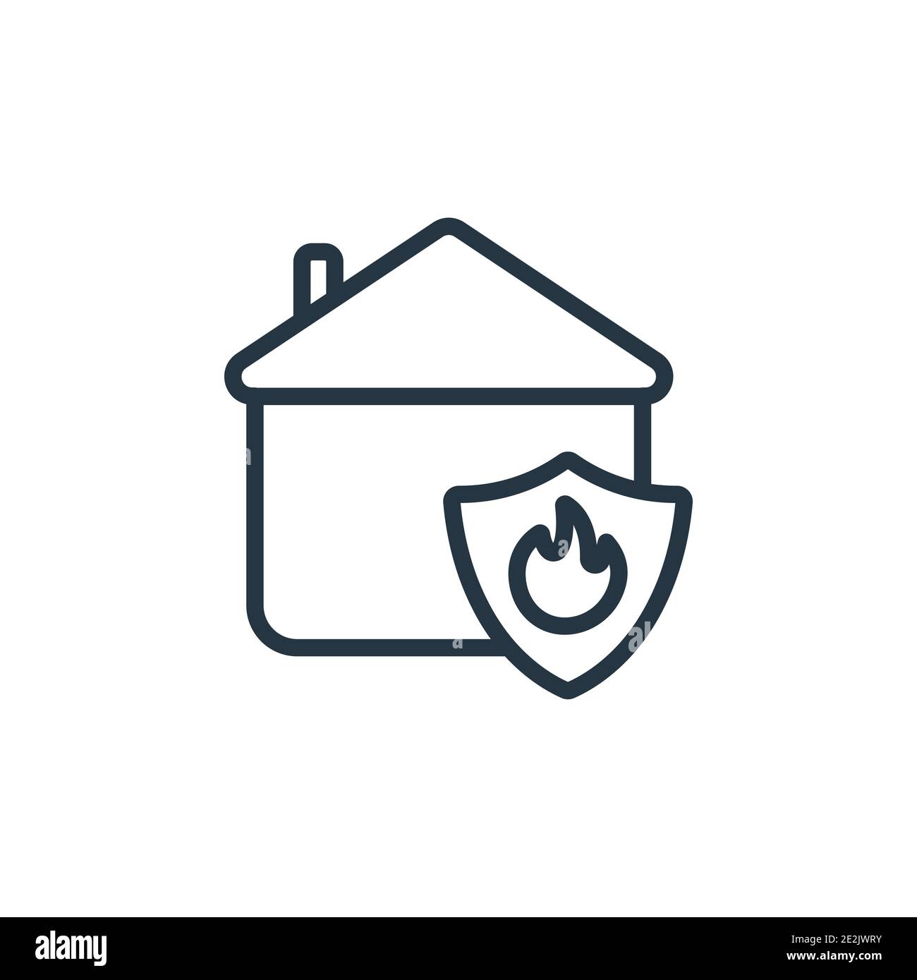Fire insurance outline vector icon. Thin line black fire insurance icon ...