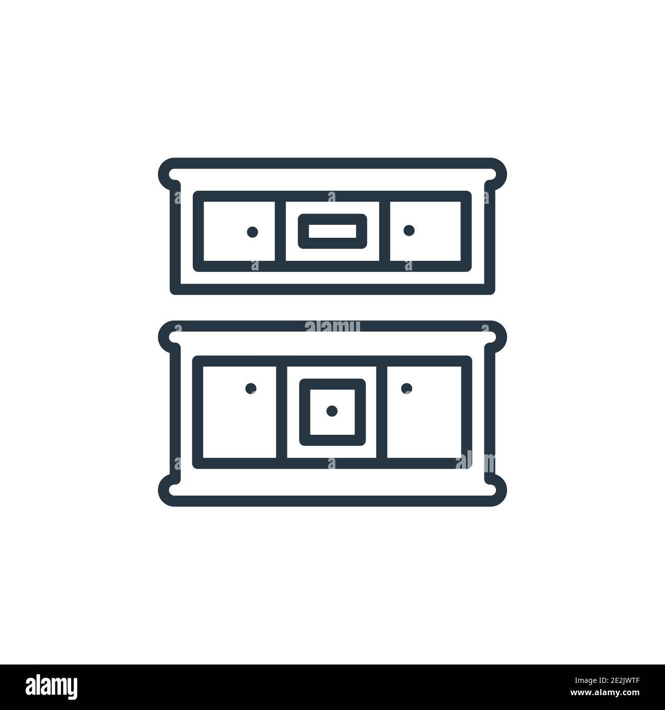 Cabinets outline vector icon. Thin line black cabinets icon, flat ...