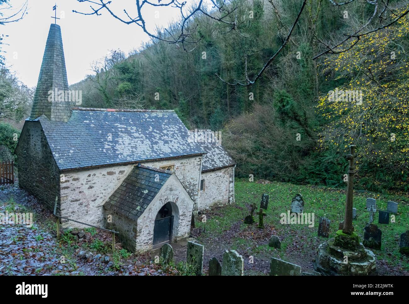 St Beuno's Church at Culbone, the smallest parish church in England. On ...