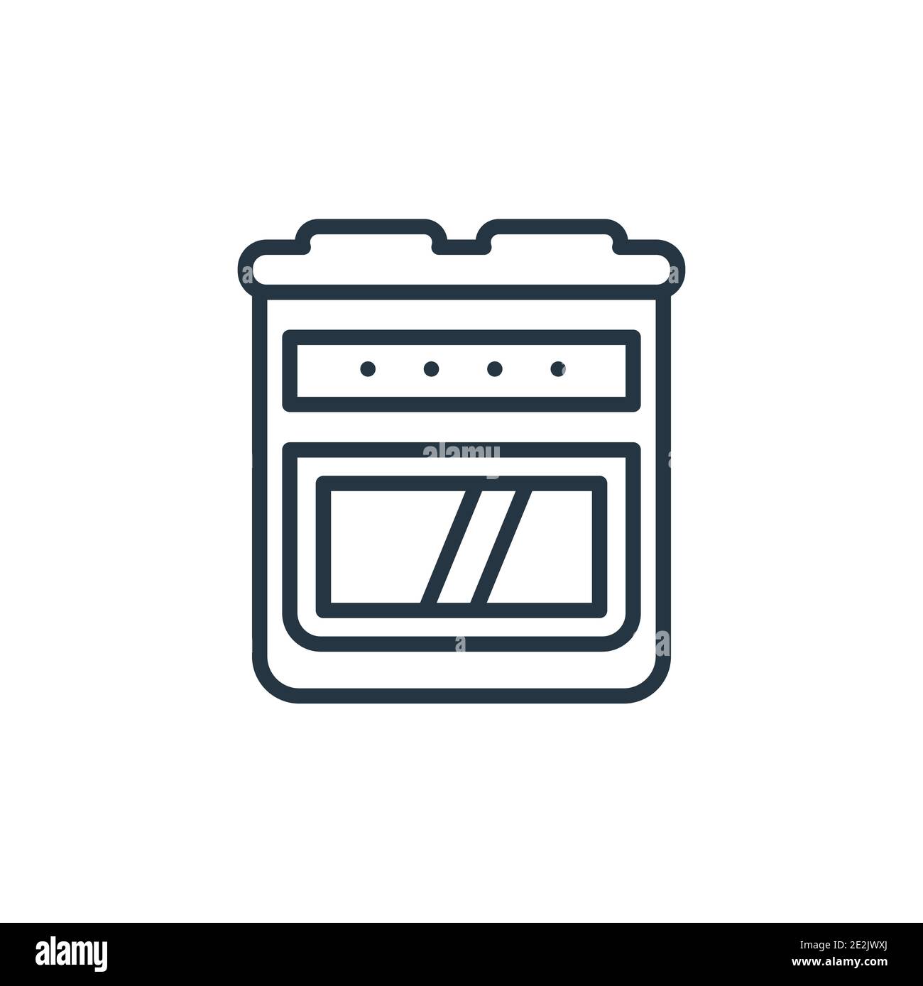 Oven outline vector icon. Thin line black oven icon, flat vector simple ...