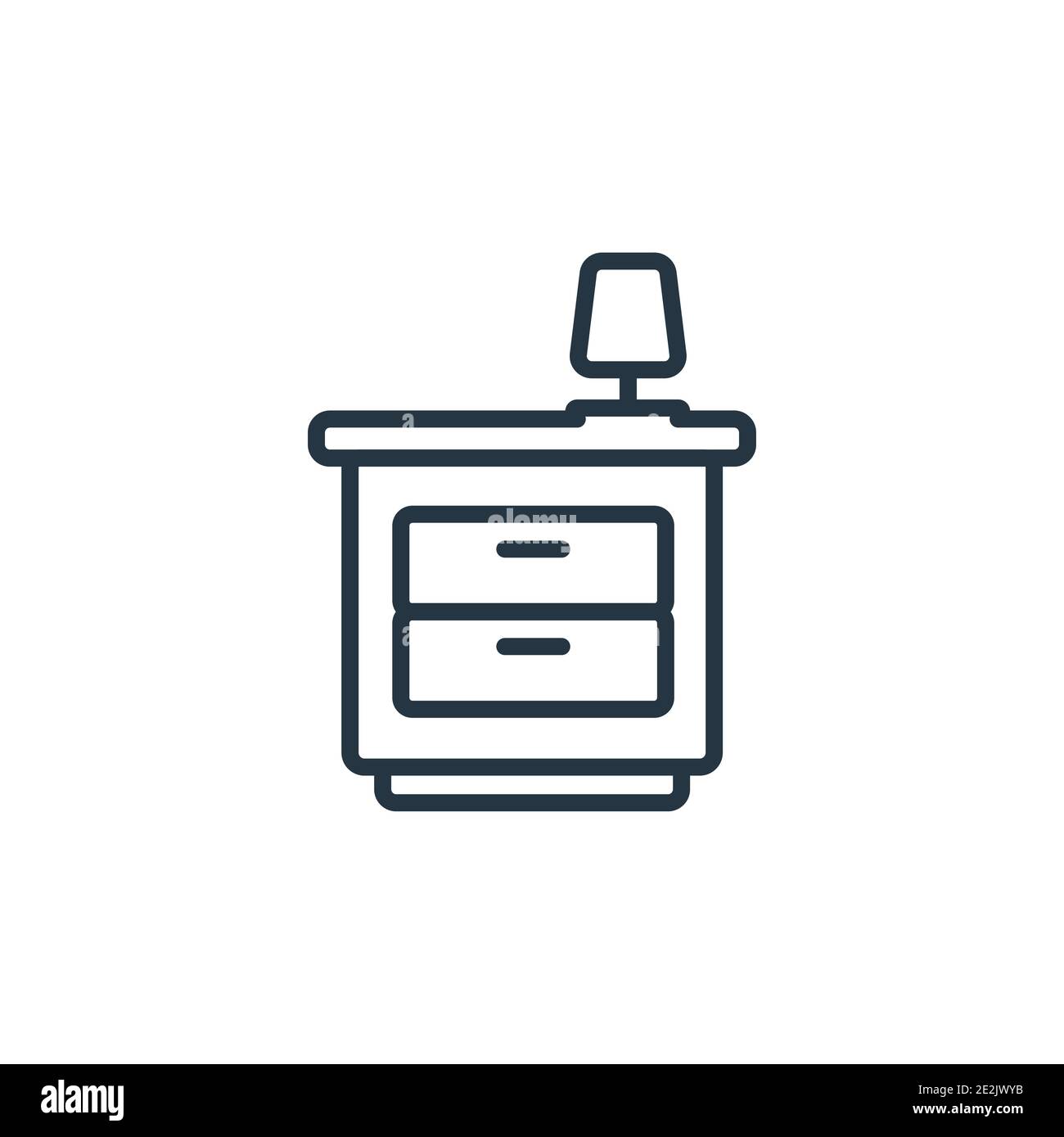 Nightstand outline vector icon. Thin line black nightstand icon, flat ...