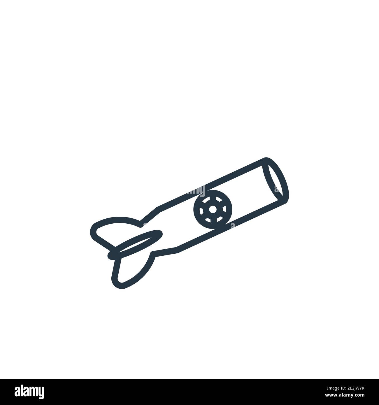 Atomic bomb outline vector icon. Thin line black atomic bomb icon, flat ...