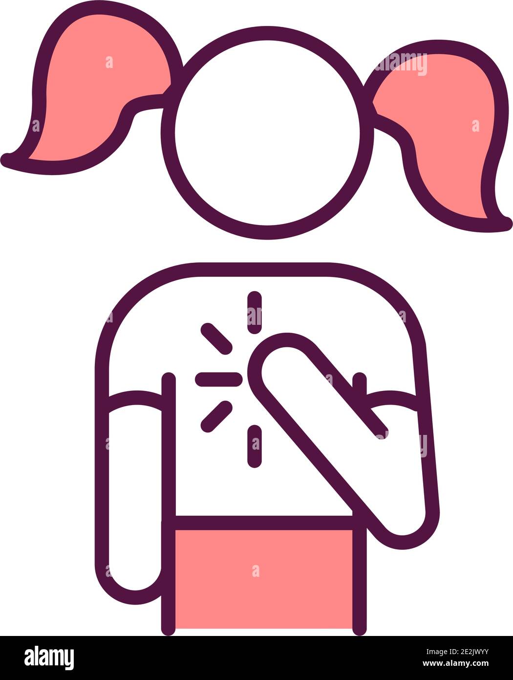 Worried girl RGB color icon Stock Vector Image & Art - Alamy