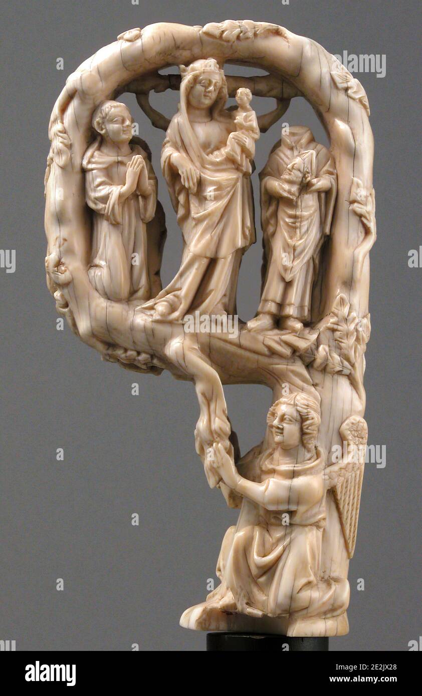 Crozier Head, French, ca. 1350. Virgin and Child with a donor kneeling ...