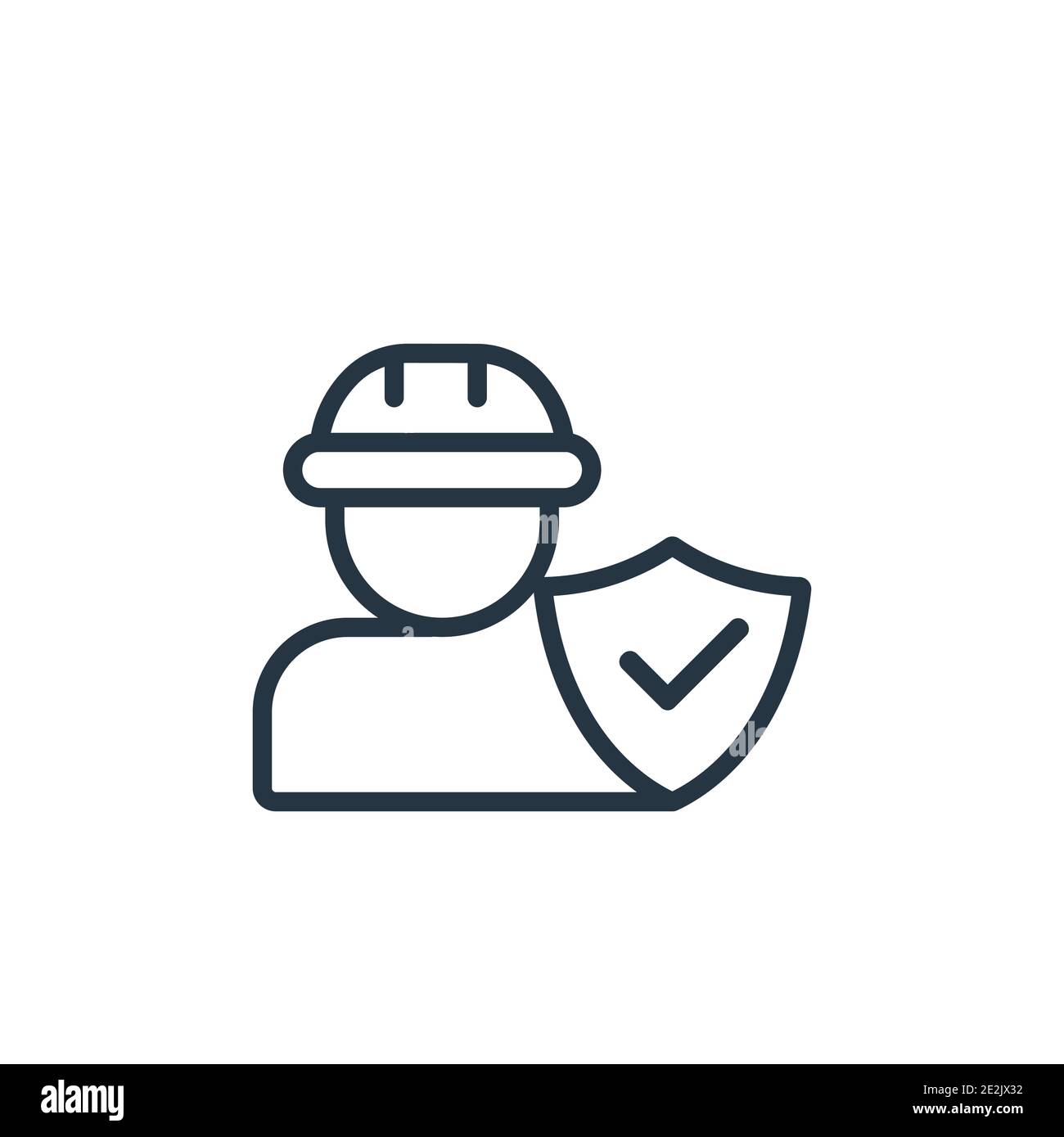 Construction risk outline vector icon. Thin line black construction ...