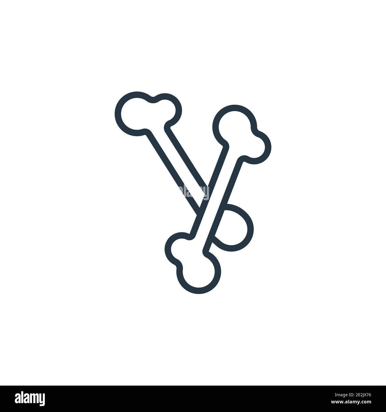 Bones outline vector icon. Thin line black bones icon, flat vector ...