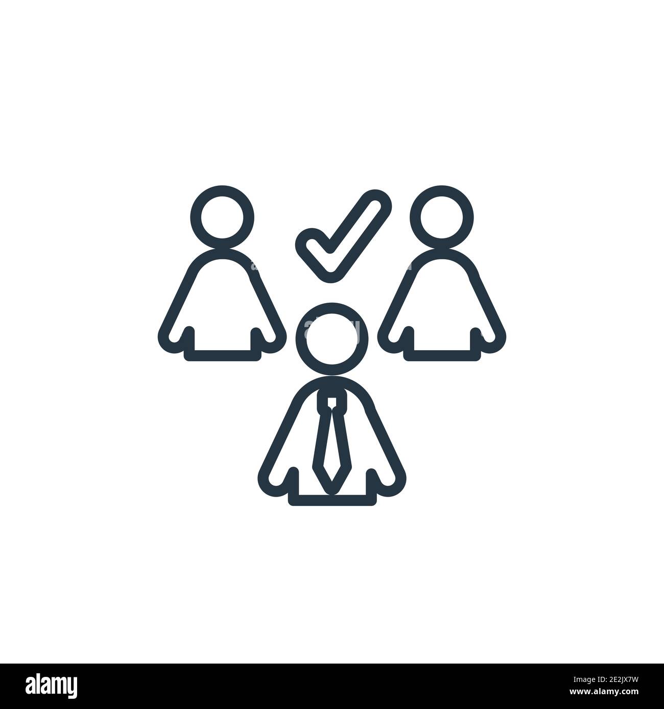 Selection process outline vector icon. Thin line black selection ...