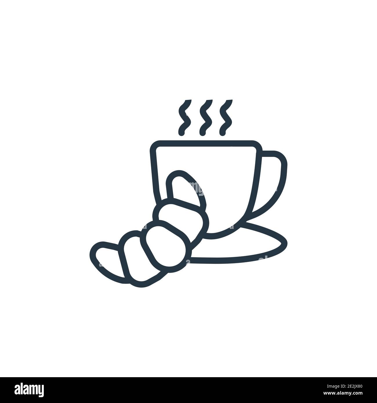 Breakfast outline vector icon. Thin line black breakfast icon, flat ...