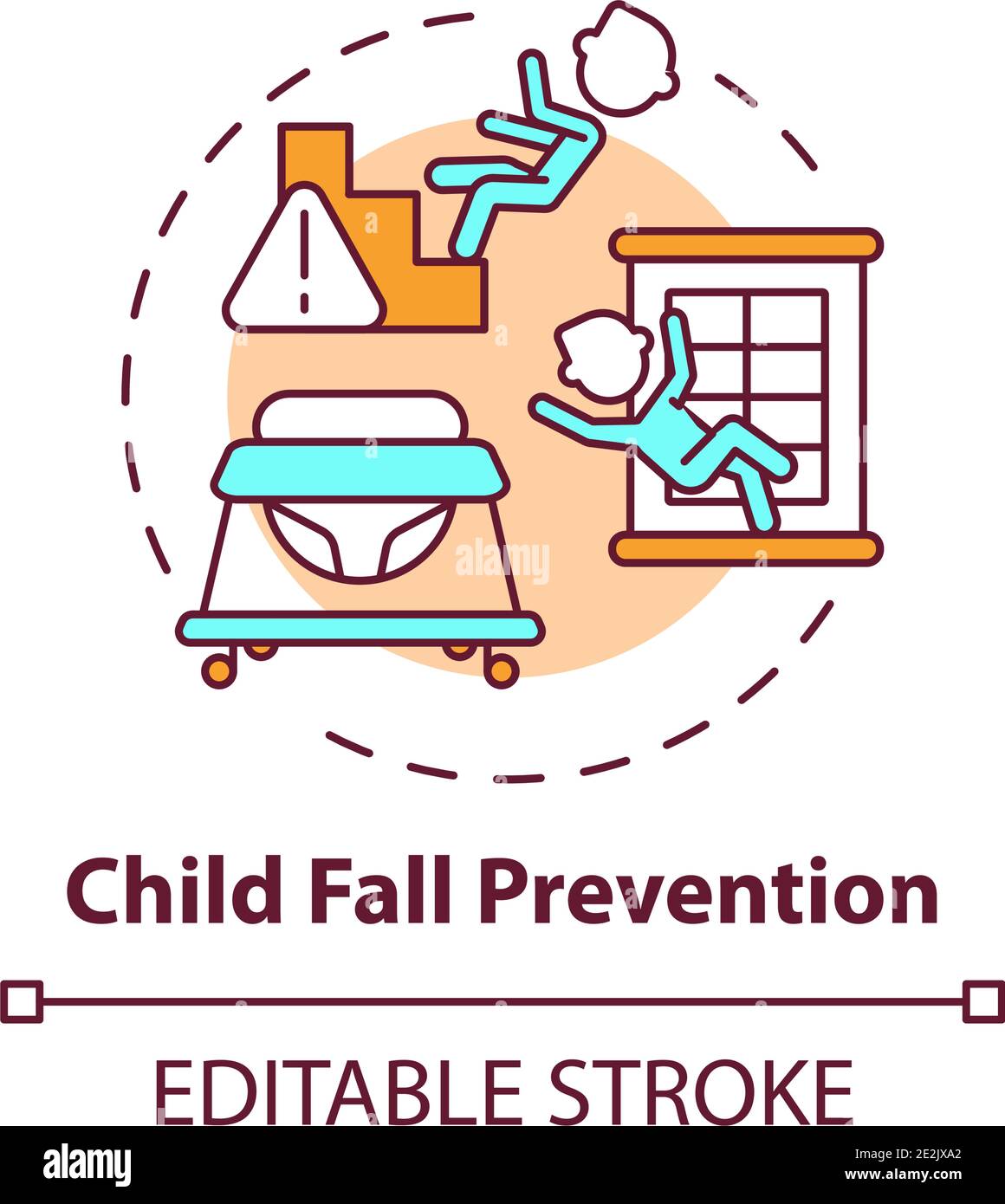 Child fall prevention concept icon Stock Vector Image & Art - Alamy