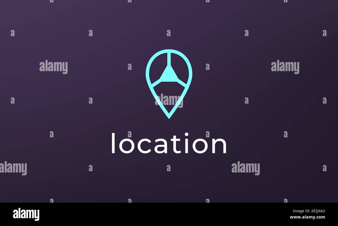 Simple pin position logo. abstract destination location icon, route ...
