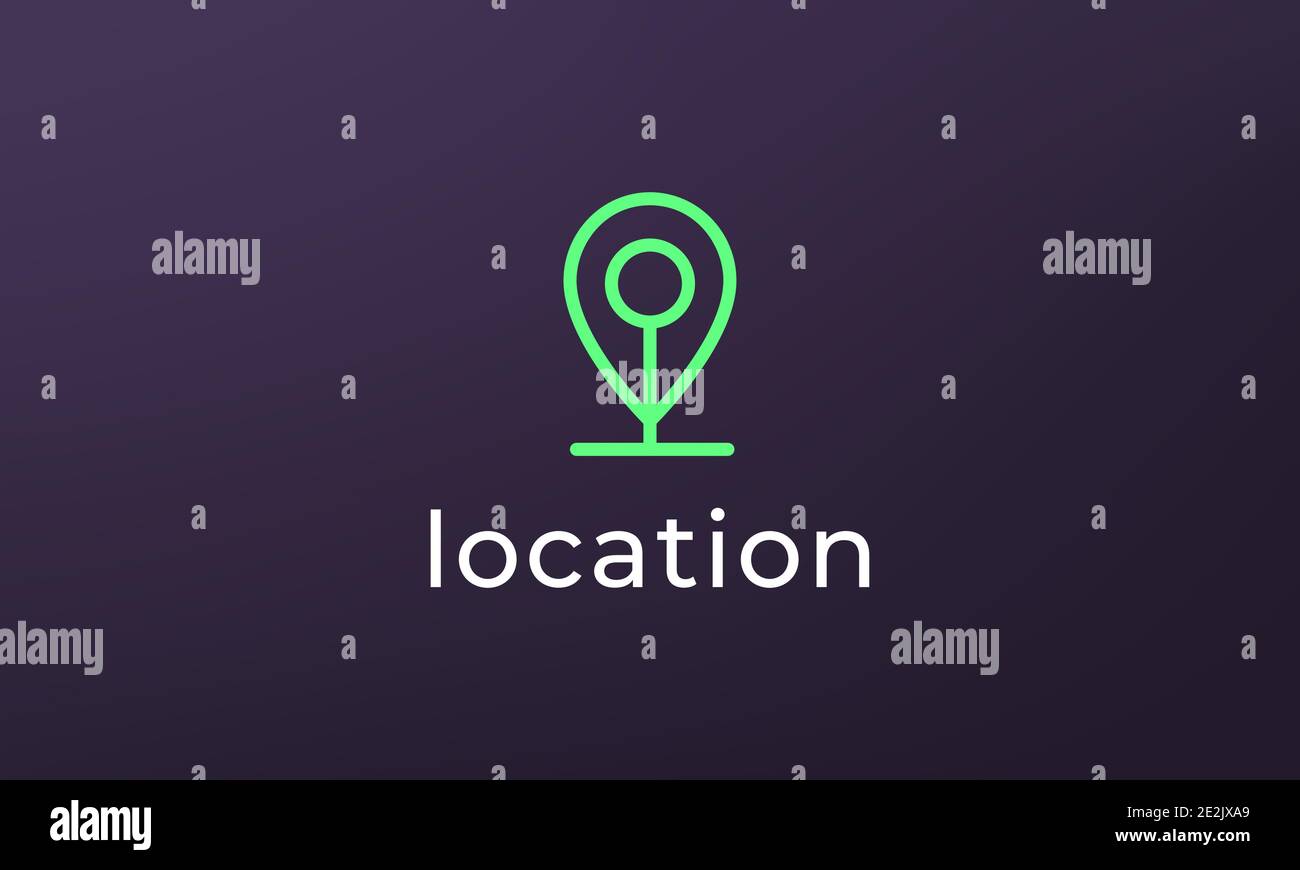 Simple pin position logo. abstract destination location icon, route ...