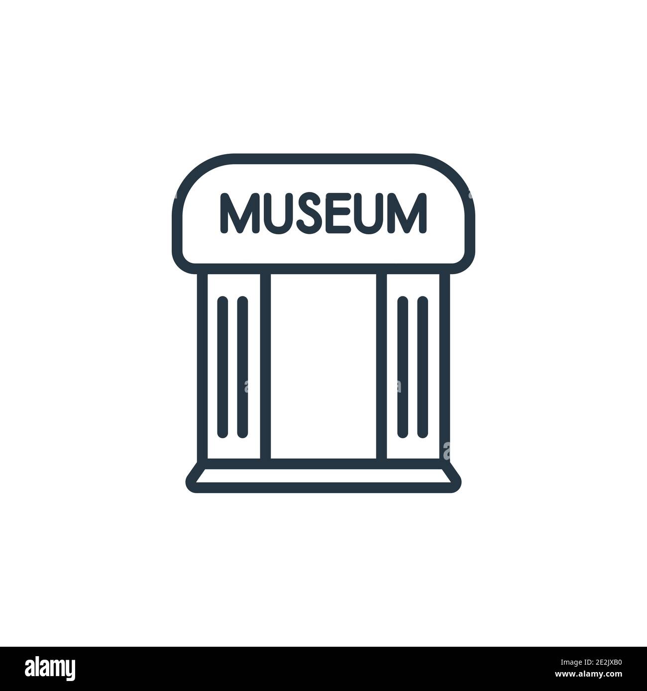 Museum outline vector icon. Thin line black museum icon, flat vector ...