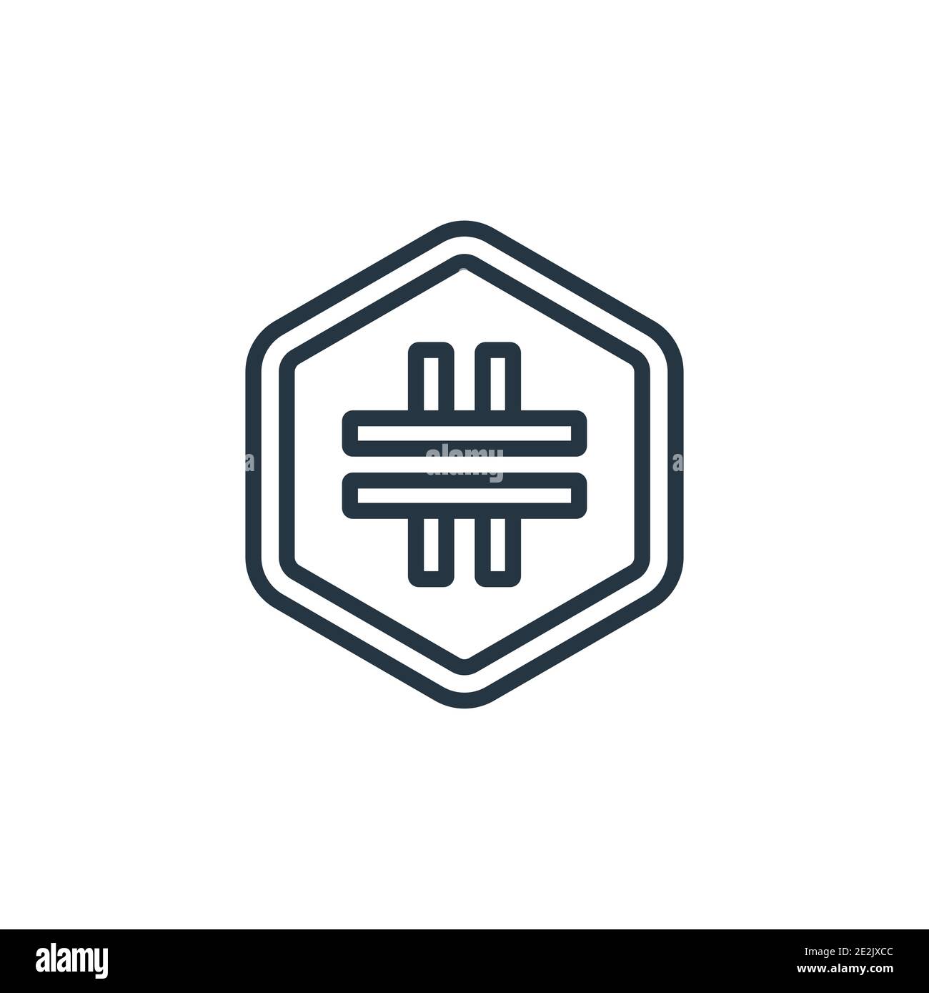 Parallel outline vector icon. Thin line black parallel icon, flat ...