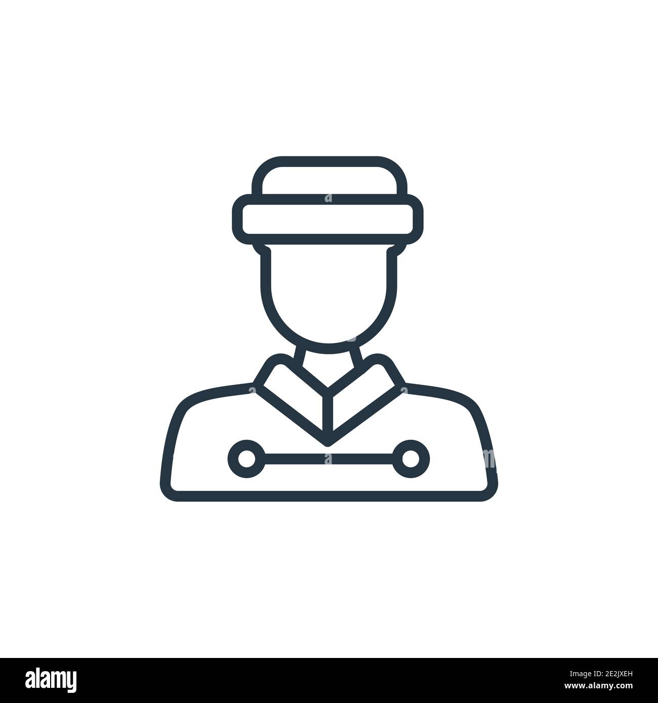 Bellboy outline vector icon. Thin line black bellboy icon, flat vector simple element ...