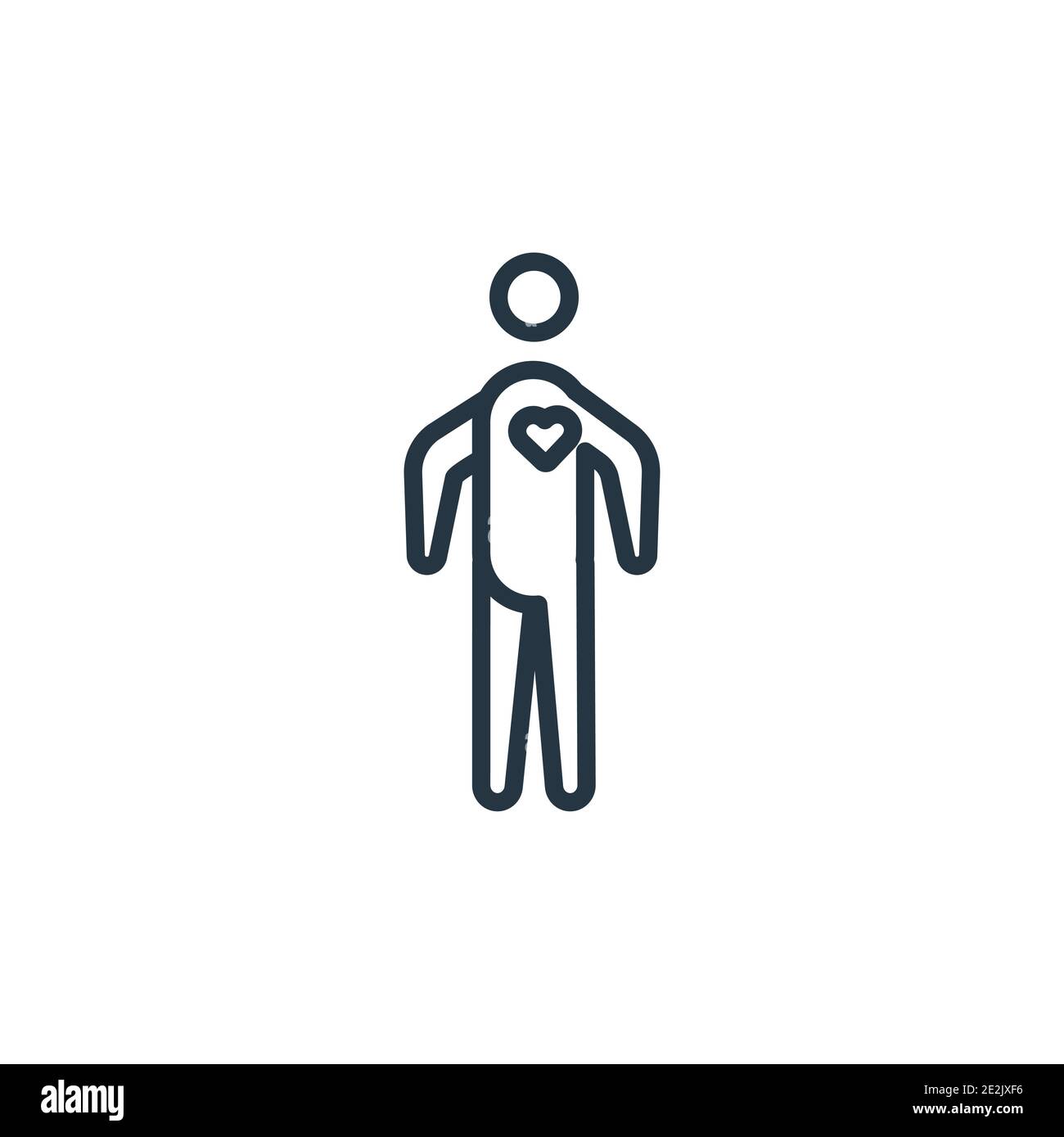 Alive human outline vector icon. Thin line black alive human icon, flat ...