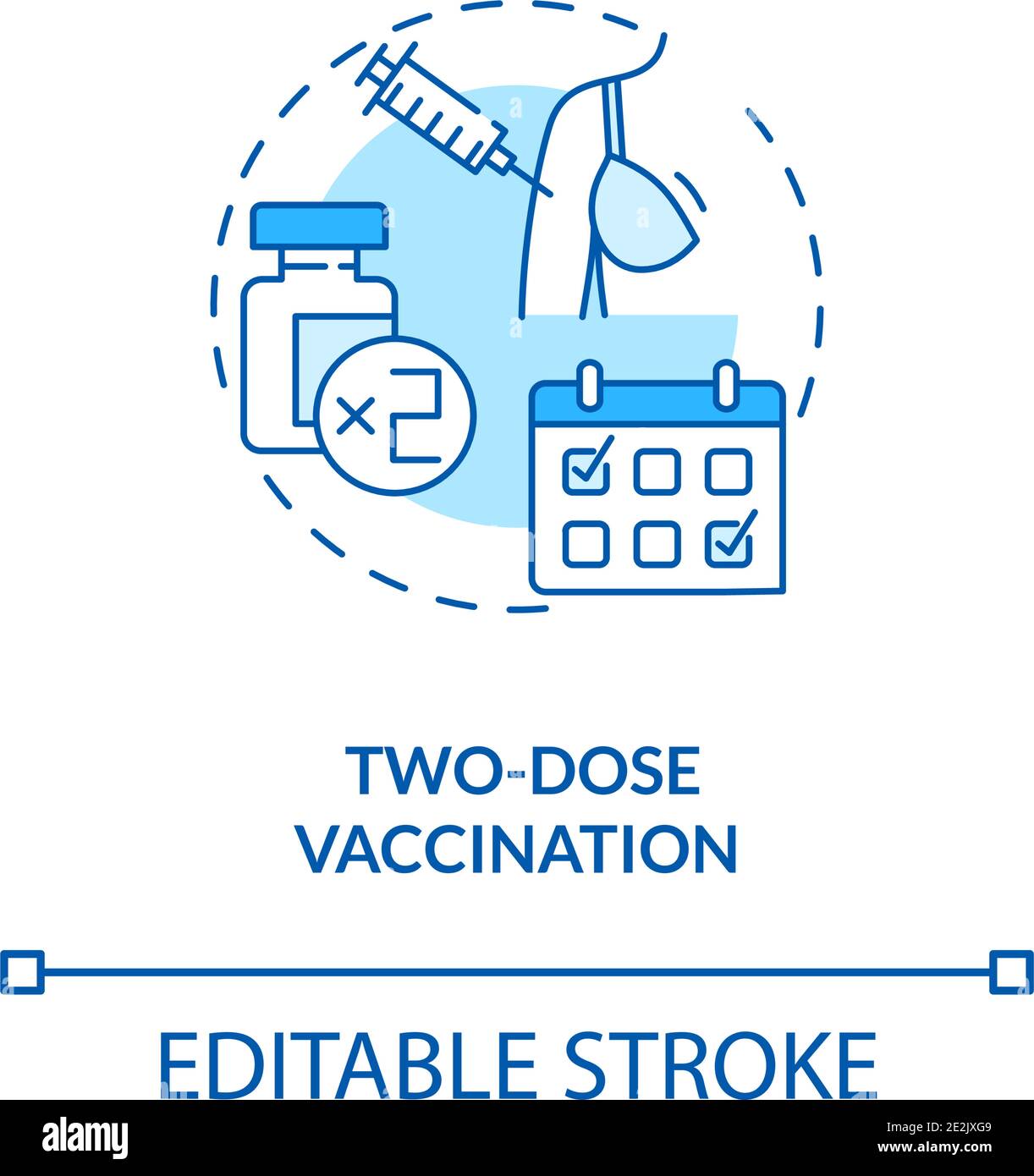 Two dose vaccination concept icon Stock Vector Image & Art - Alamy