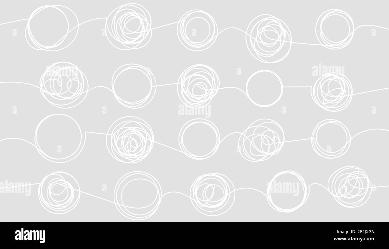 Background with tangled and unraveled doodle hand drawn tangles ...