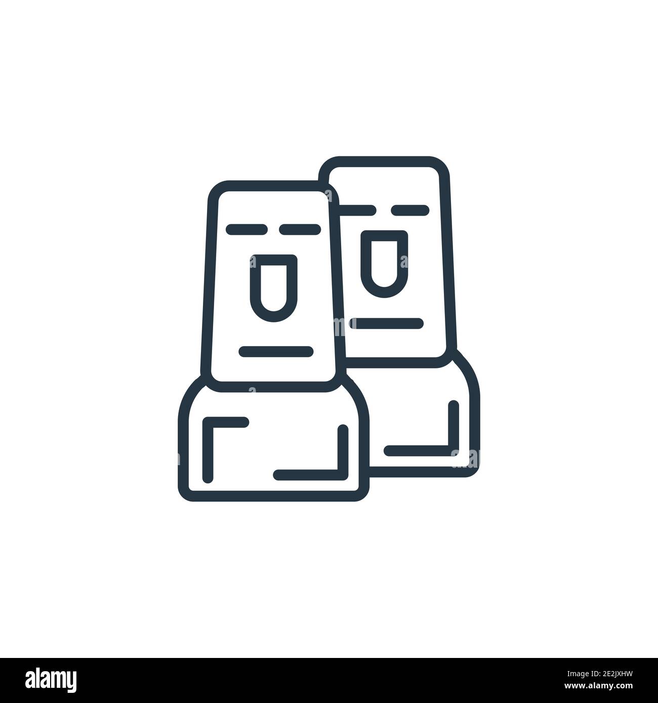 Staff outline vector icon. Thin line black staff icon, flat vector ...