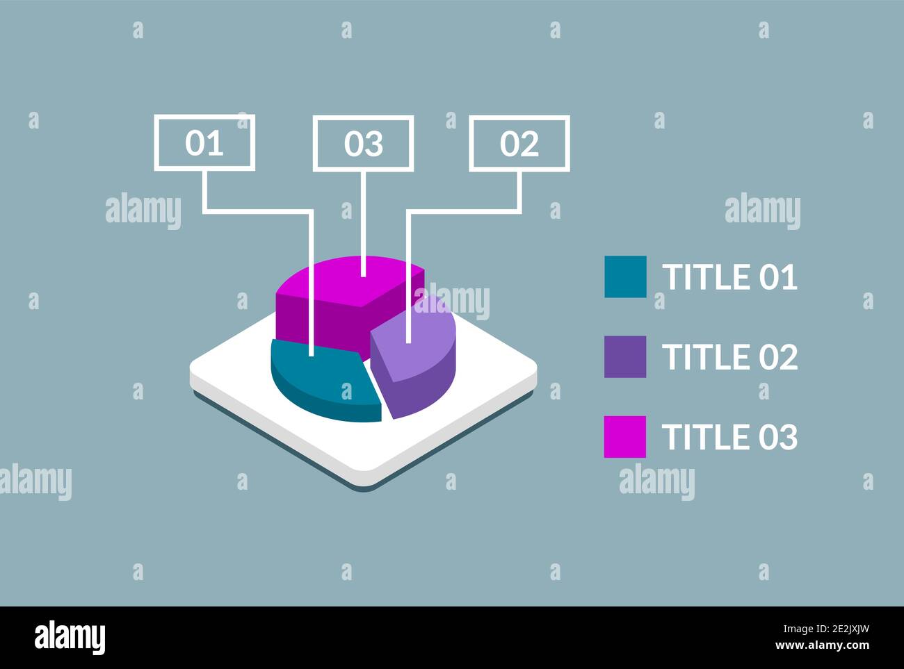 3D pie infographic. Pie chart with three parts, options. Colorful ...