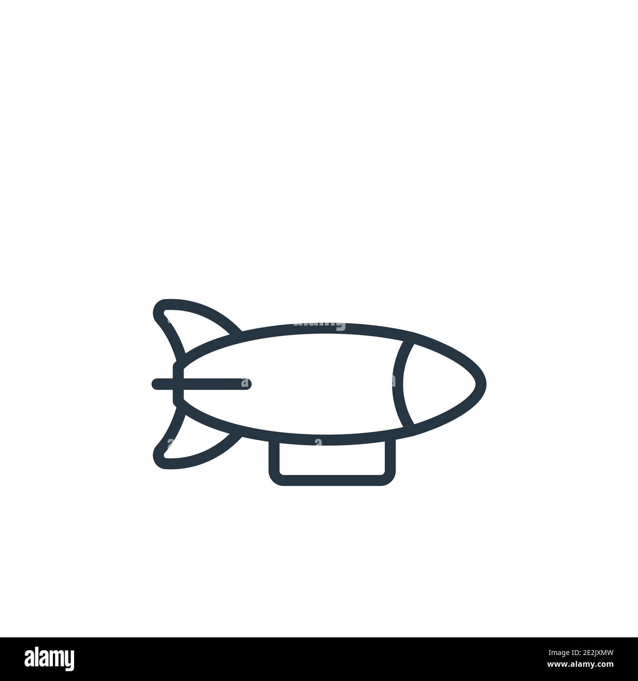 Airship outline vector icon. Thin line black airship icon, flat vector ...